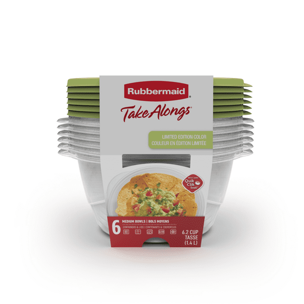 Rubbermaid TakeAlongs 6.2-Cup Round Food Storage Containers, Special ...