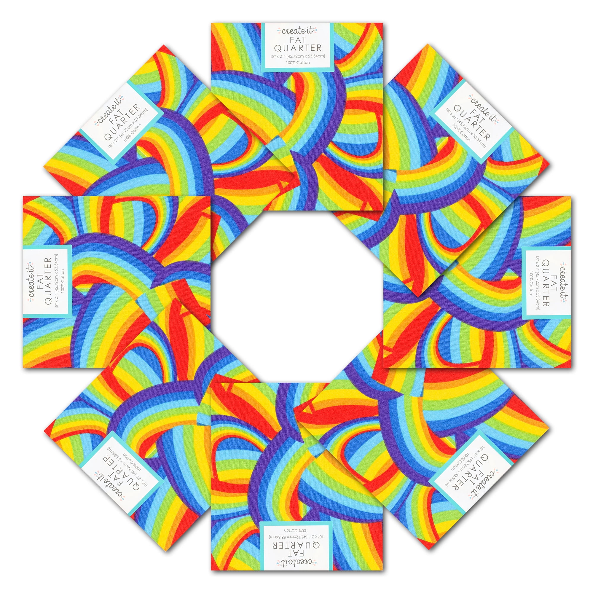 Fabric Editions Create It 18"x21" Cotton Rainbow Sky Precut Sewing ...