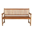 Laurel 59.1" 3-Seat Slat-Back 600-Lbs Support Acacia Wood Outdoor ...
