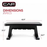 CAP Deluxe Exercise Training Flat Bench with Dumbbell Storage (Weight ...