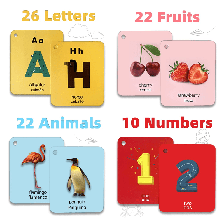 Flash Cards For Toddlers Adofi Baby Learning Cards Alphabet & Animal