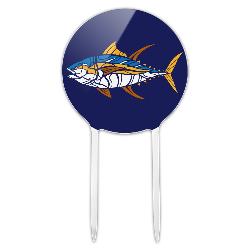 Acrylic Tuna Fish Design Cake Topper Party Decoration for Wedding ...