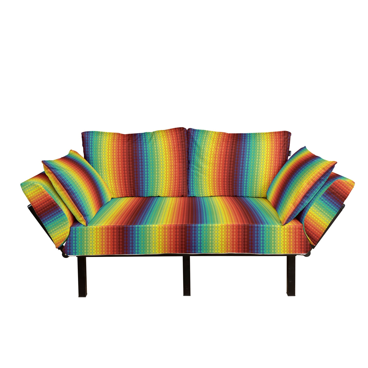 Fiesta Futon Couch, Colorful Scale Pattern Snake and Dragon Skin ...