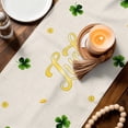 St. Patrick's Day Table Runner - 72 Inch Long Green Gnomes Gold Coin ...