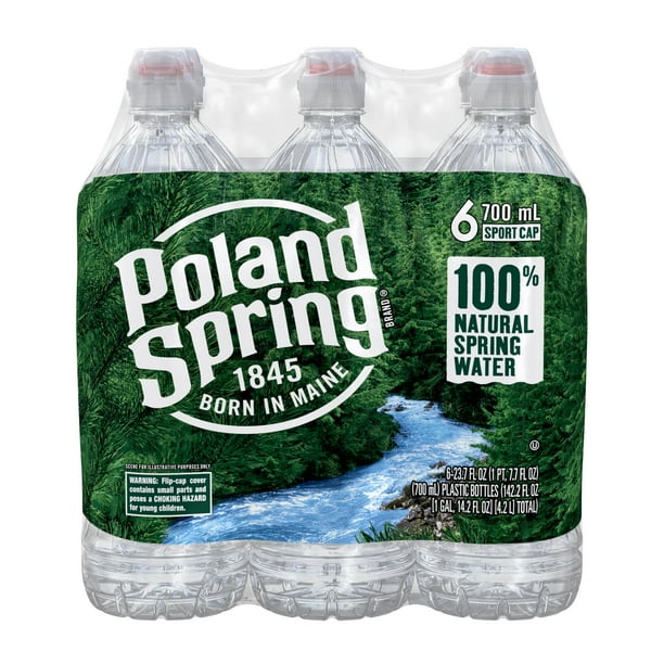 POLAND SPRING Brand 100% Natural Spring Water, 23.7-ounce plastic sport ...