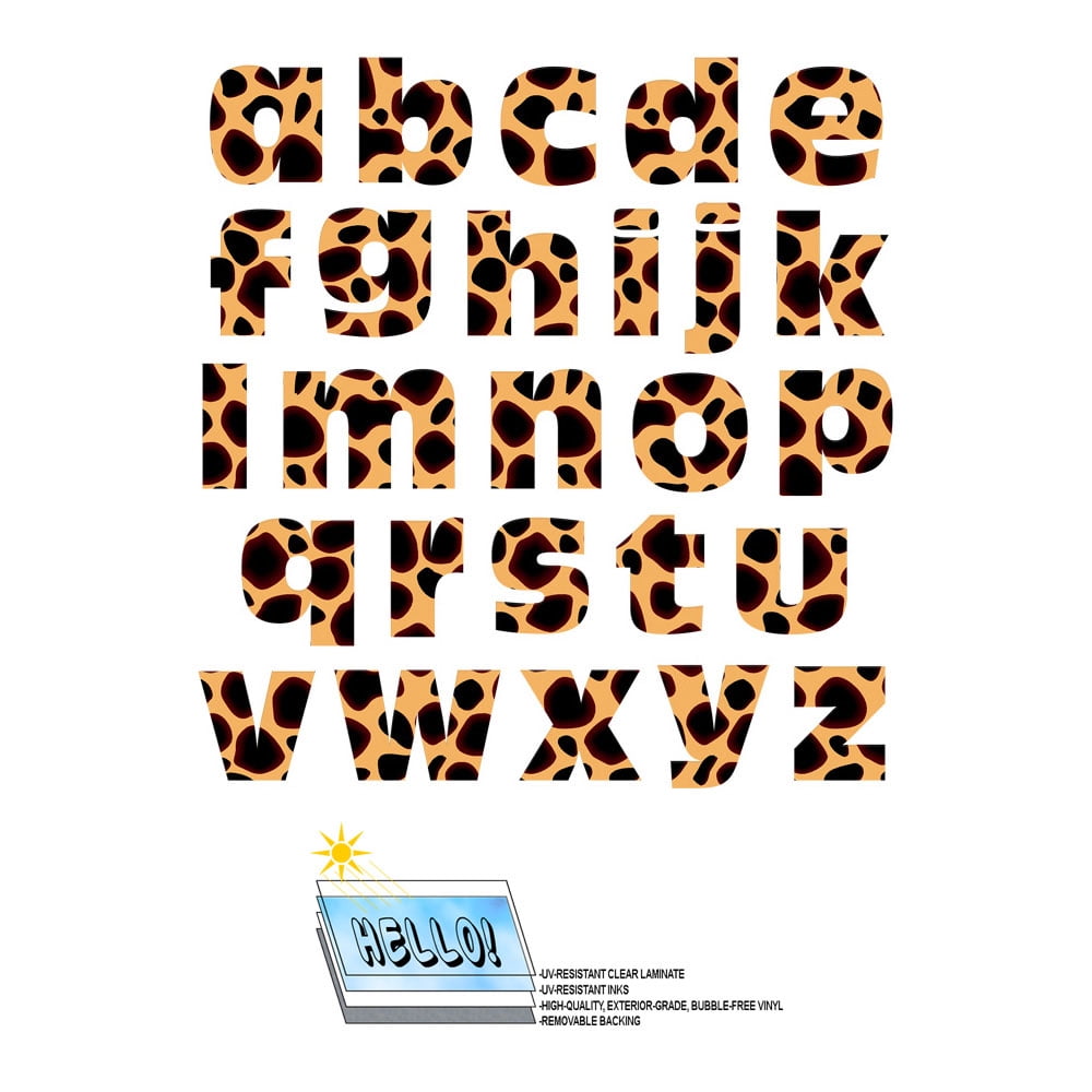 Alphabet Letters Lowercase Cheetah Print Animals SLAP-STICKZ(TM ...