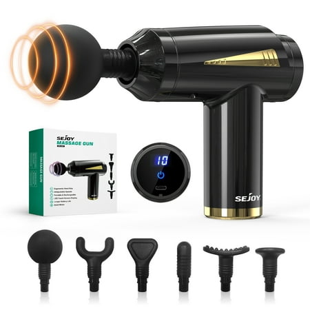 Sejoy Portable Massage Gun for Pain Relief,Deep Tissue Percussion ...