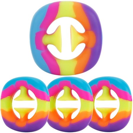 Fidget Snap Toy, Rainbow Hand Grip Squeeze Toy, Silicone Grab and Hand ...