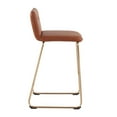 Casper Fixed-Height Contemporary Counter Stool In Gold Metal And Camel ...