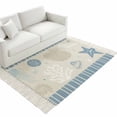 Bedroom Rug Carpet 3'x 5', Light Blue Coastal Washable Floor Carpet ...