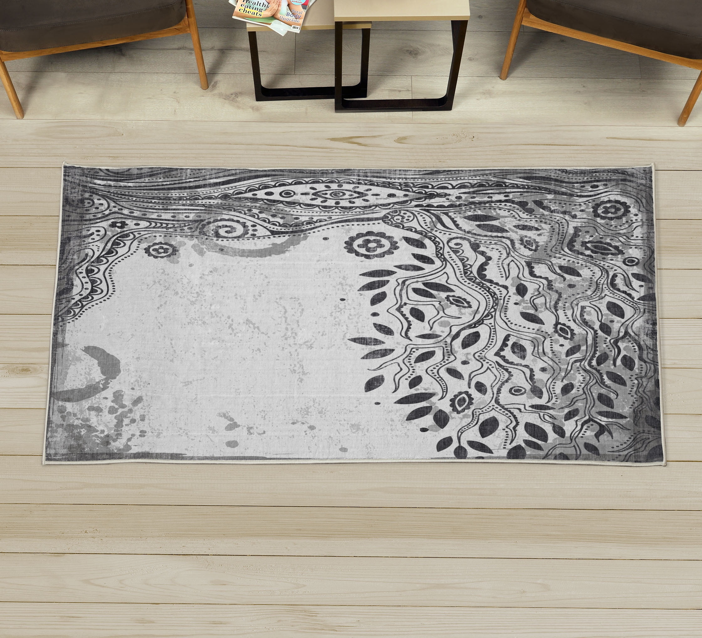 Tree of Life Decorative Rug, Bohemian Zentangle Ornaments Branches and ...
