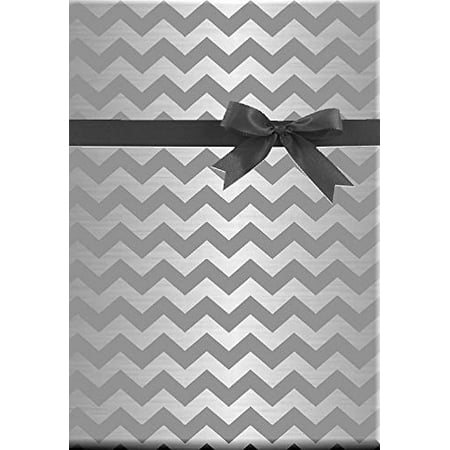Grey Chevron Stripes Gift Wrap Wrapping Paper-15ft Roll w. Gift Tags ...