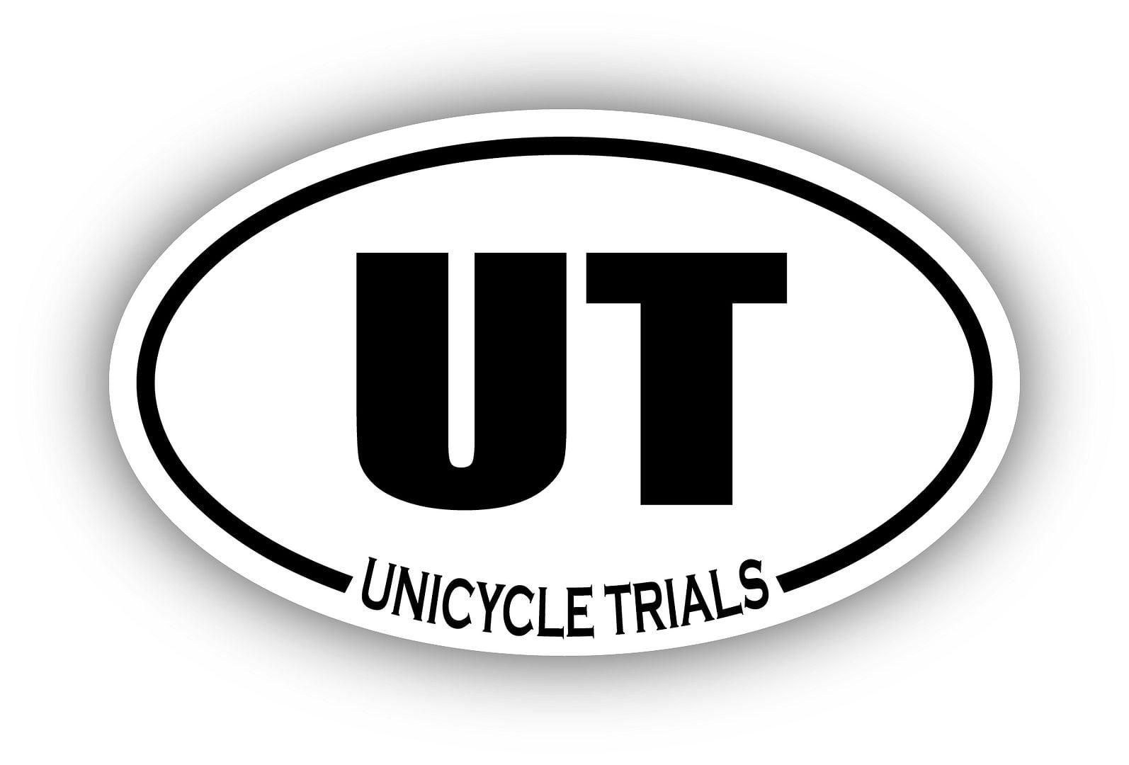 Unicycle Trials UT Oval Bumper Sticker 3M Vinyl Decal 3 in x 5 in ...