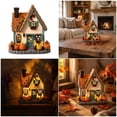 ANXPTIME Lighted Pumpkin Village House Resin Decors for Fall Mantels ...