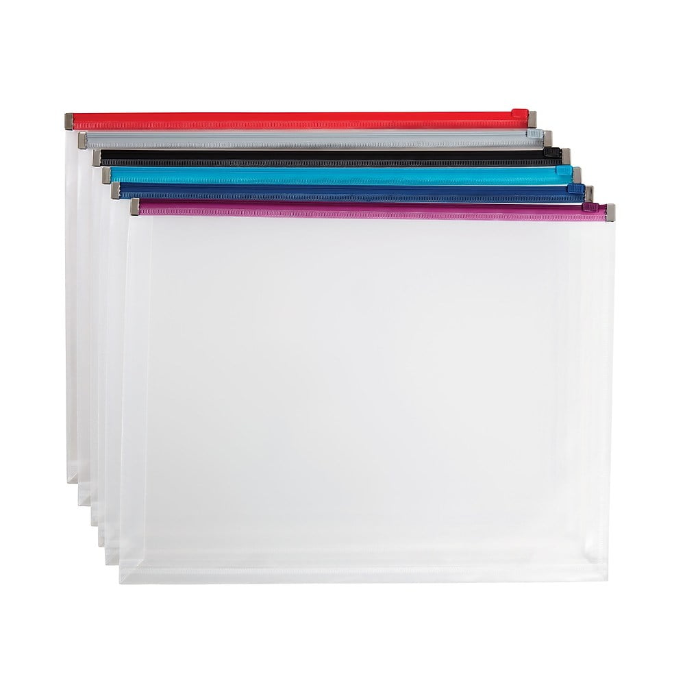 Staples Poly Zip Envelopes Letter Size Clear With Assorted Zippers 5 PK staples-poly-zip-envelopes-letter-size-clear-with-assorted-zippers-5-pk