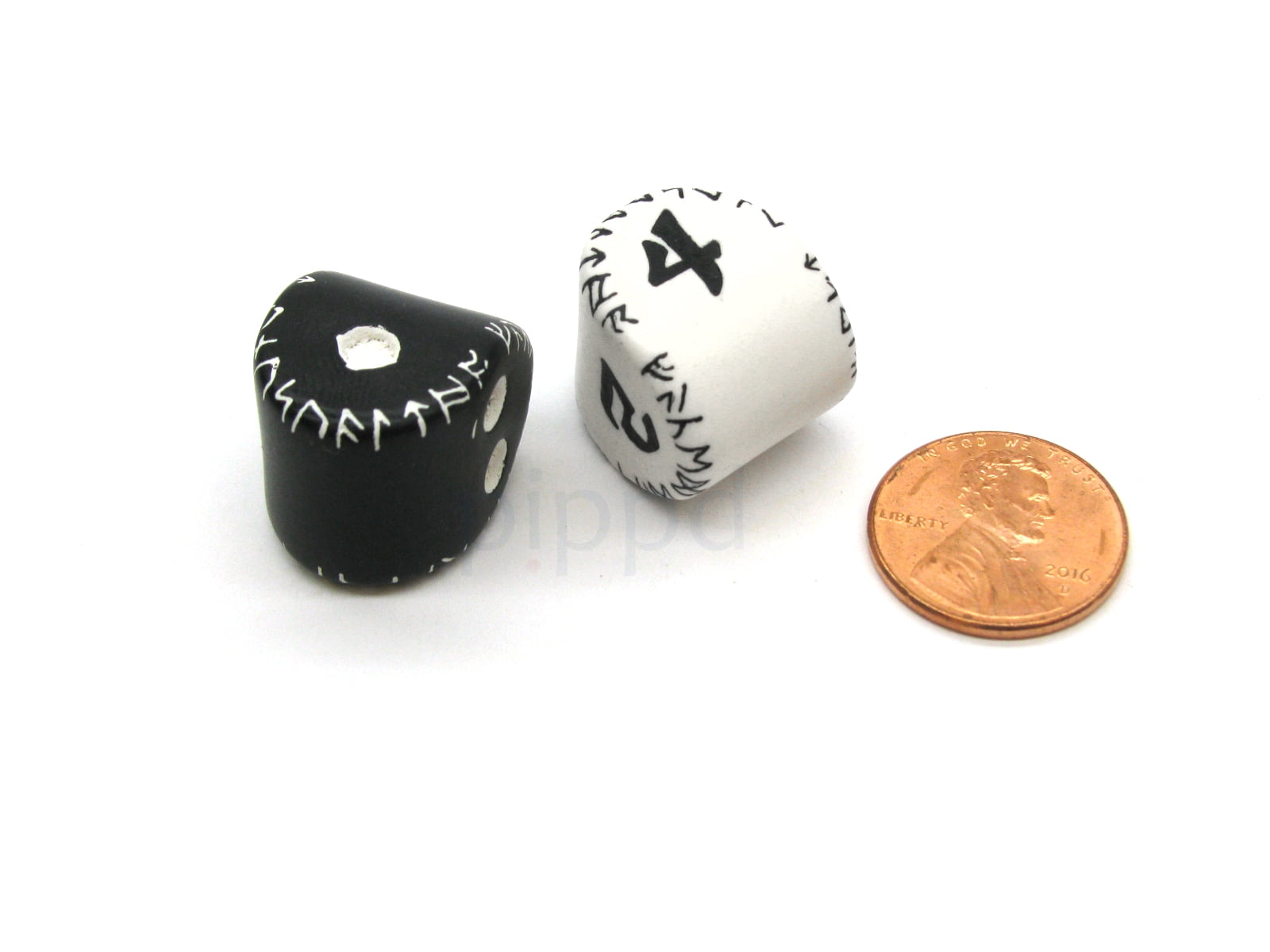 D2 and D4 2 Set Unique Runic Dice, Black/White - Walmart.com
