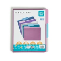 Staples Colored Top-Tab File Folders, 3 Tab, Assorted Colors, Letter ...