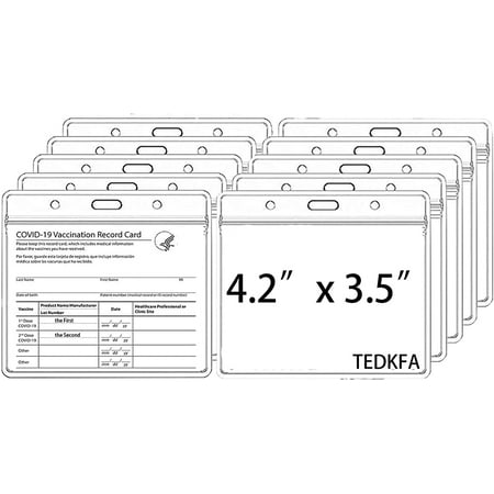 TEDKFA 10 Pack CDC Vaccination Card Premium Protector , New 4.2" x 3.5 ...