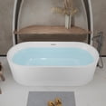 59"Linear AcrylicFreestanding Bathtub Stand Alone Soaker Tub, Glossy ...