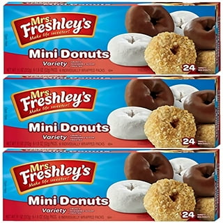 Mrs. Freshley's Donut Variety Assortment | Chocolate Frosted, Crunch, and Powdered Sugar | 12 ...
