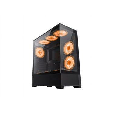 DIYPC ARGB-N5-BK Black USB3.0 / Type C ATX Mid Tower Gaming Computer ...