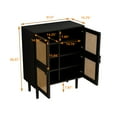 4-Doors Rattan Mesh Storage Cabinet, Sideboard, Black - Walmart.com