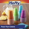 Hefty Disposable Plastic Cups 16 oz Assorted Colors, Durable, Easy ...