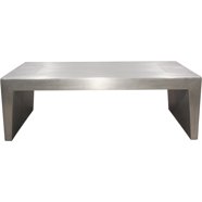 Soho Rectangular Stainless Steel Cocktail Table with Clear Tempered ...