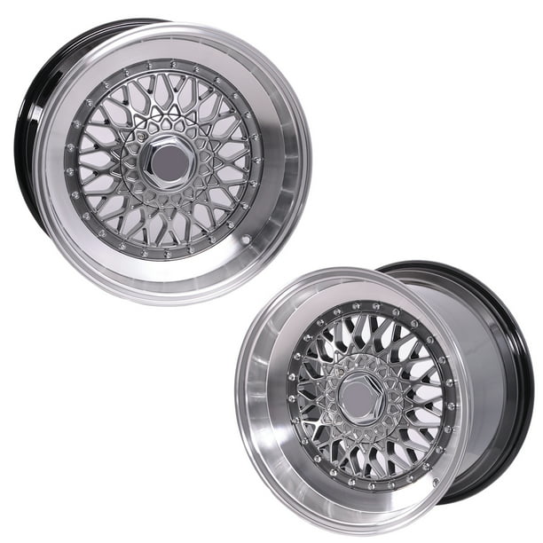 Ikon Motorsports (2) 17X8.5 +25 5X100 / 5X114.3 Step Lip Deep Dish Mesh ...