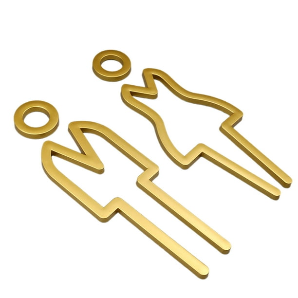 Indicador de símbolo de inodoro acrílico Cateissary Oro Tipo 2 ...