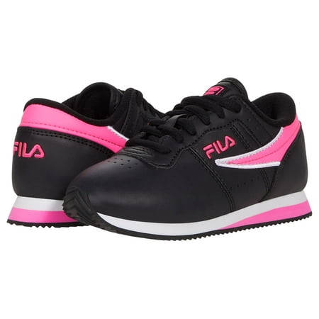Fila Girl's Machu Outline Flag (Toddler/Little Kid/Big Kid) Black/Pink ...