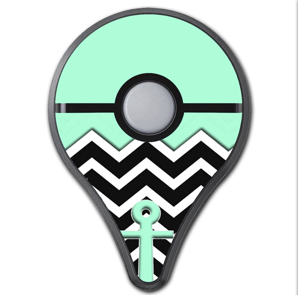 Skin Decal For Pokemon Go Plus (2-Pack) Cover / Teal Black Chevron ...