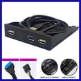 3.5” Hub Splitter 19 Pin to Type C Port 3.5mm Jacks Expansion Front ...