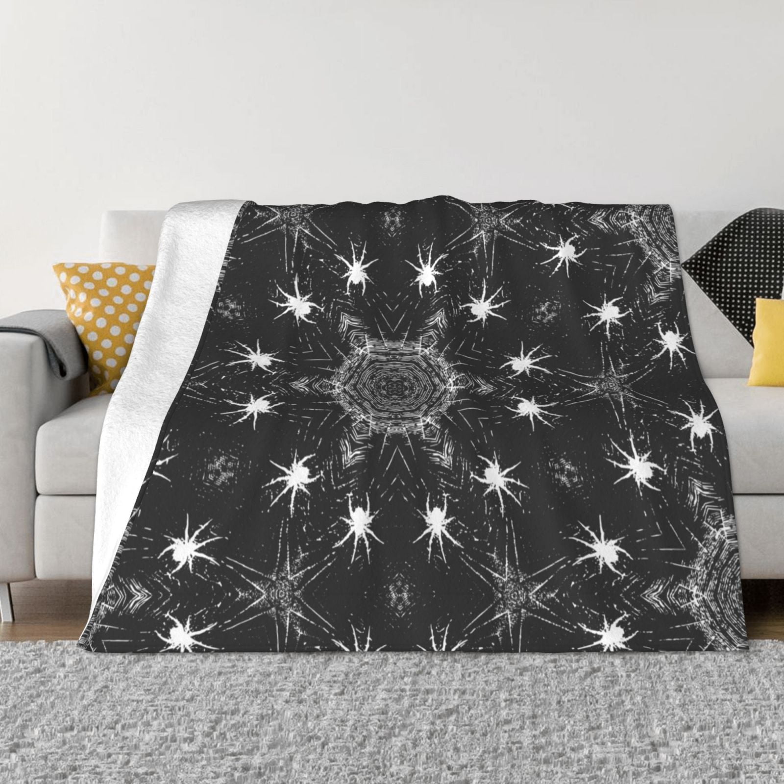 XMXT Throw Blanket, Black Spider Web Pattern Machine Washable Blankets ...