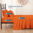 4 Piece Cot Sheet Set Orange Solid Size (32" x 75 " ), 100% Egyptian ...