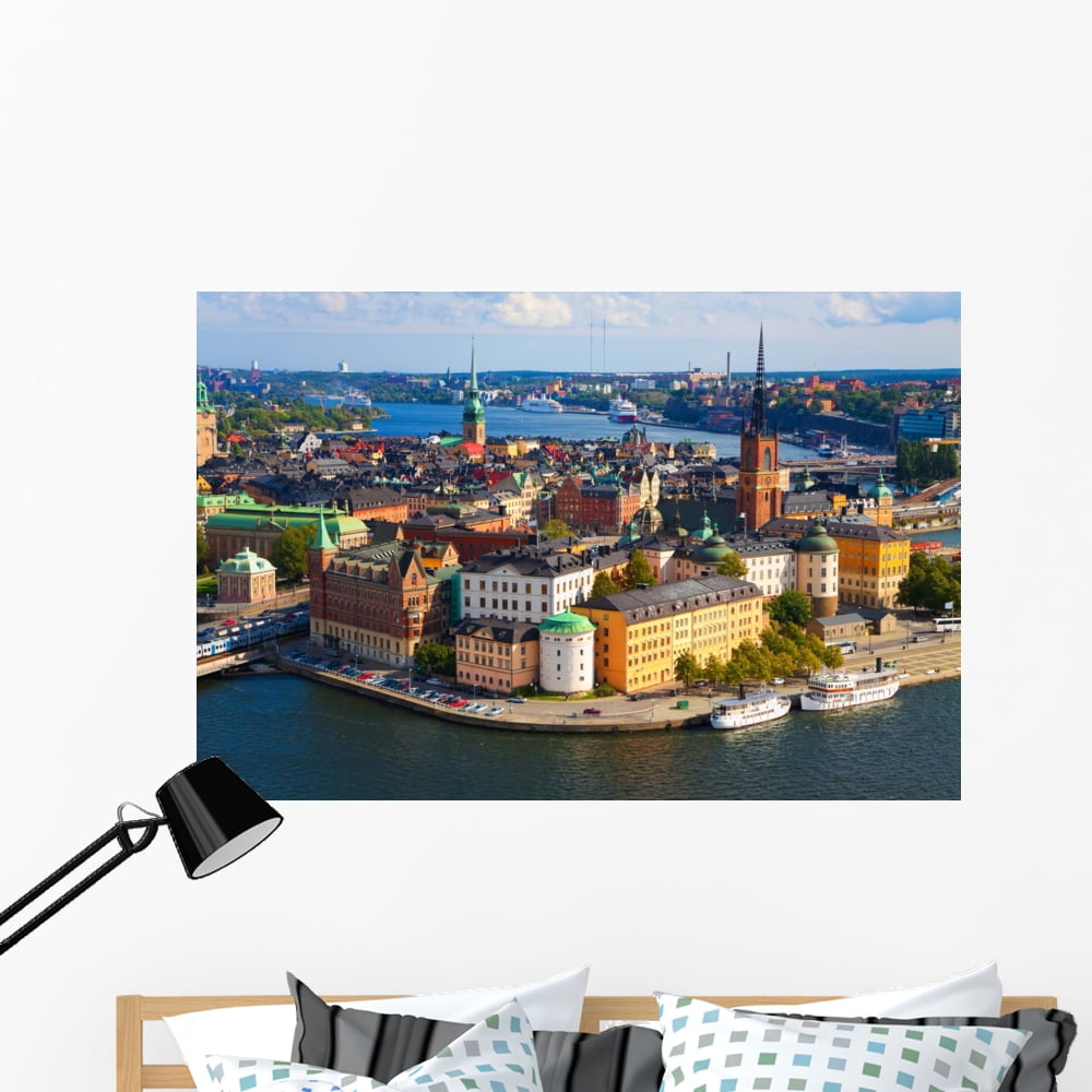 Panorama Stockholm Sweden Wall Mural by Wallmonkeys Peel and Stick ...