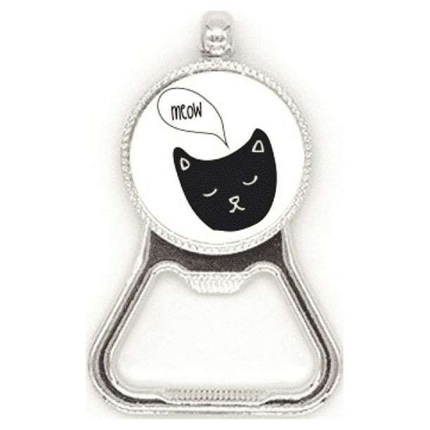 Black Cat Head Mewing Animal Metal Beer Bottle Cap Opener Duty ...