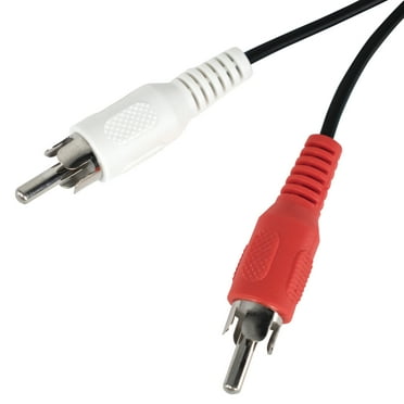 GE 6 ft. Stereo RCA Audio Cable, Red White Plugs, Black, 33571 ...