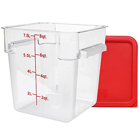 Tiger chef 8 Quart commercial grade clear Food Storage Square ...