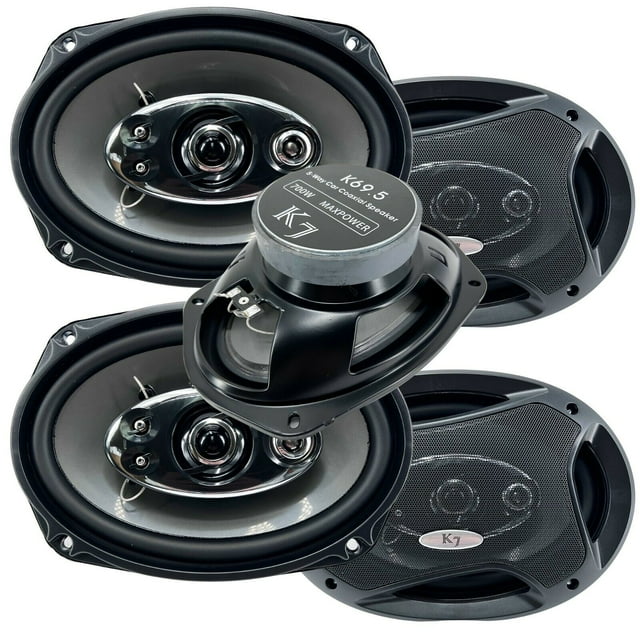 4x Audiotek K7 6x9 1400 Watt 5-Way Red Car Audio Stereo Coaxial ...
