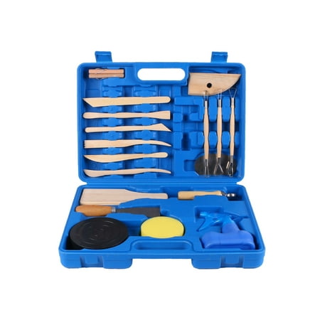 dodocool 19 PCS Clay Tools Kit with Carry Box Pottery Tool Set Wooden ...