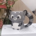 Ceramic Coffee Cup with Adorable Raccoons Animal Design Hot Cold Drink ...