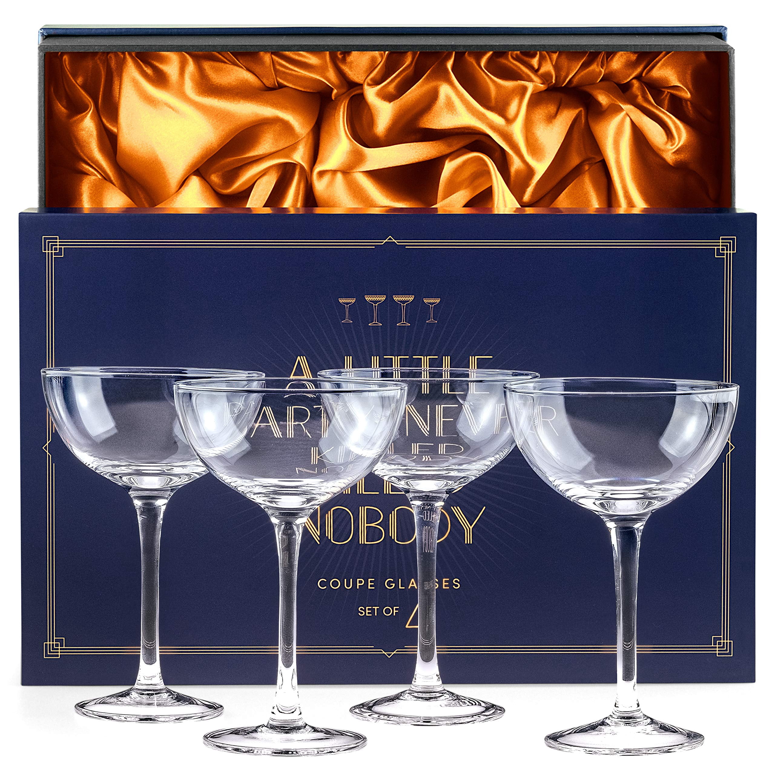 Juego de 4 vasos de champán SAY HO UM, cristal vintage, 120 ml ...