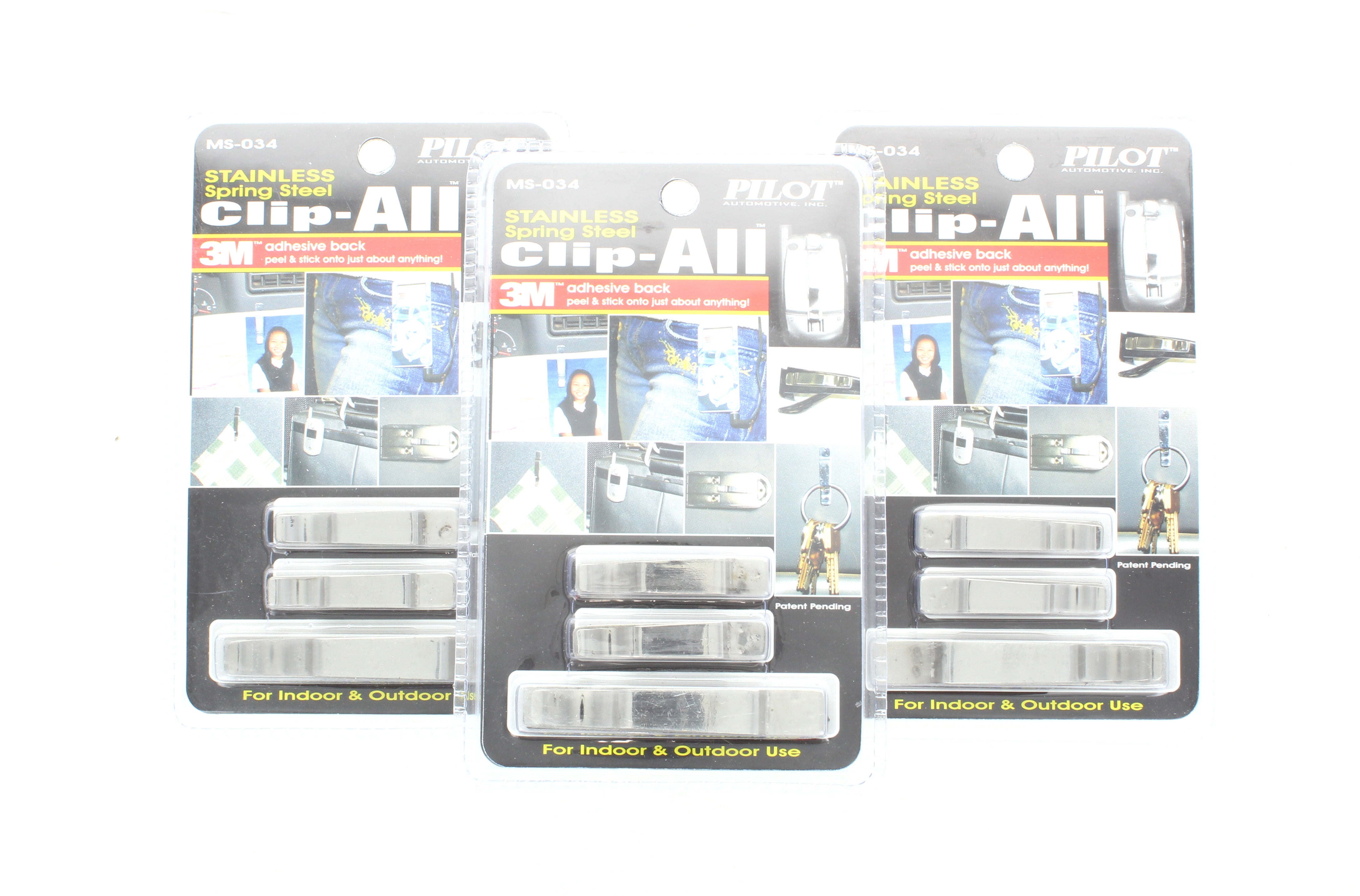 3M Clip-All Stainless Steel Spring Clips Adhesive Back Peel & Stick 9 ...