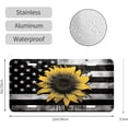 Black And White American Flag With An Illustration Of Sunflower ...