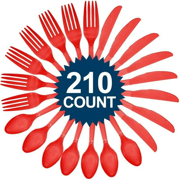 Red Cutlery Set - Value (210 Count) - Walmart.com