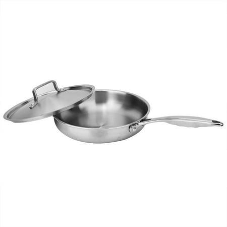 304/403 Stainless Steel Three Layer Flat Non-stick Frying Pan 24cm with ...