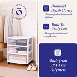 Homz, Plastic 3 Drawer Small Rolling Storage Tower, White, 2 Pack ...