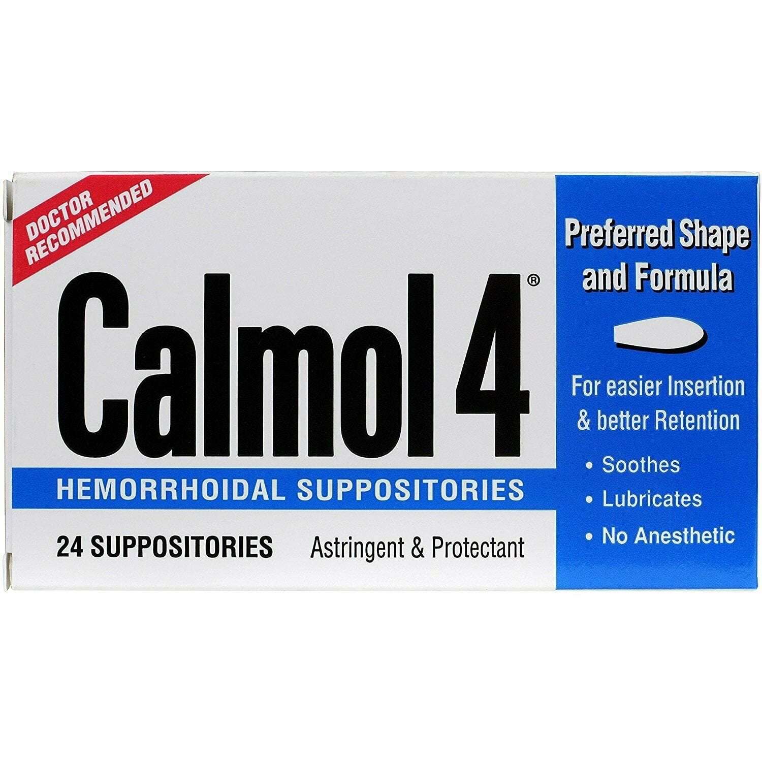 ResiCal Calmol 4 Hemorrhoidal Suppositories, 24 Count - Walmart.com