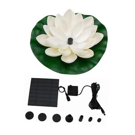 Solar Water Fountain with Lotus Solar Powered Bird Bath for Garden Bird ...